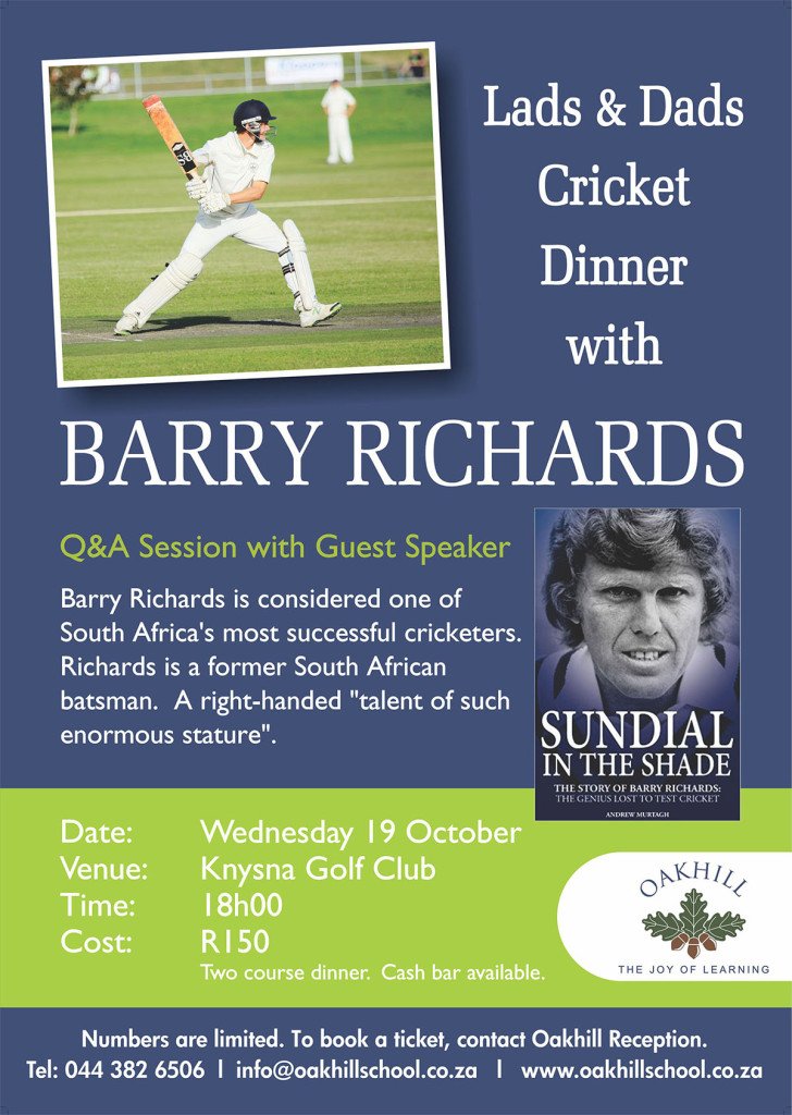 Cricket Dinner With Barry Richards | Oakhill School Knysna
